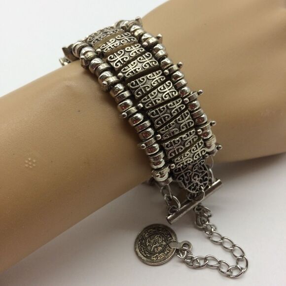 J. Rose | Jewelry | J Rose Designs Silver Costume Tribal Bracelet ...